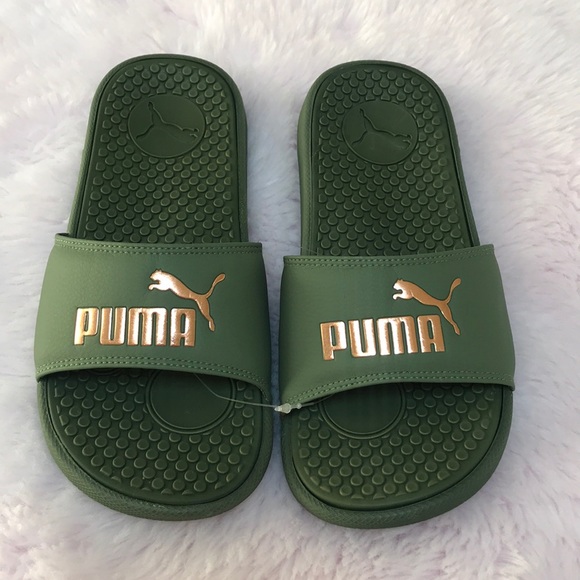 Puma | Shoes | Puma Green Slide | Poshmark